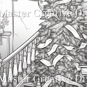 30 Christmas Interior Design Coloring Book - Adults Coloring Pages ...