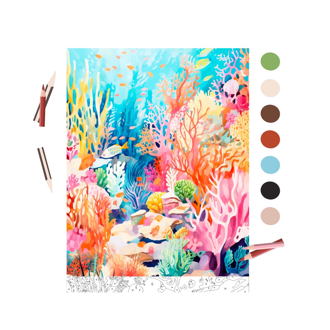 Color by Number for Adult,paint by Number Printable,under the Sea ...