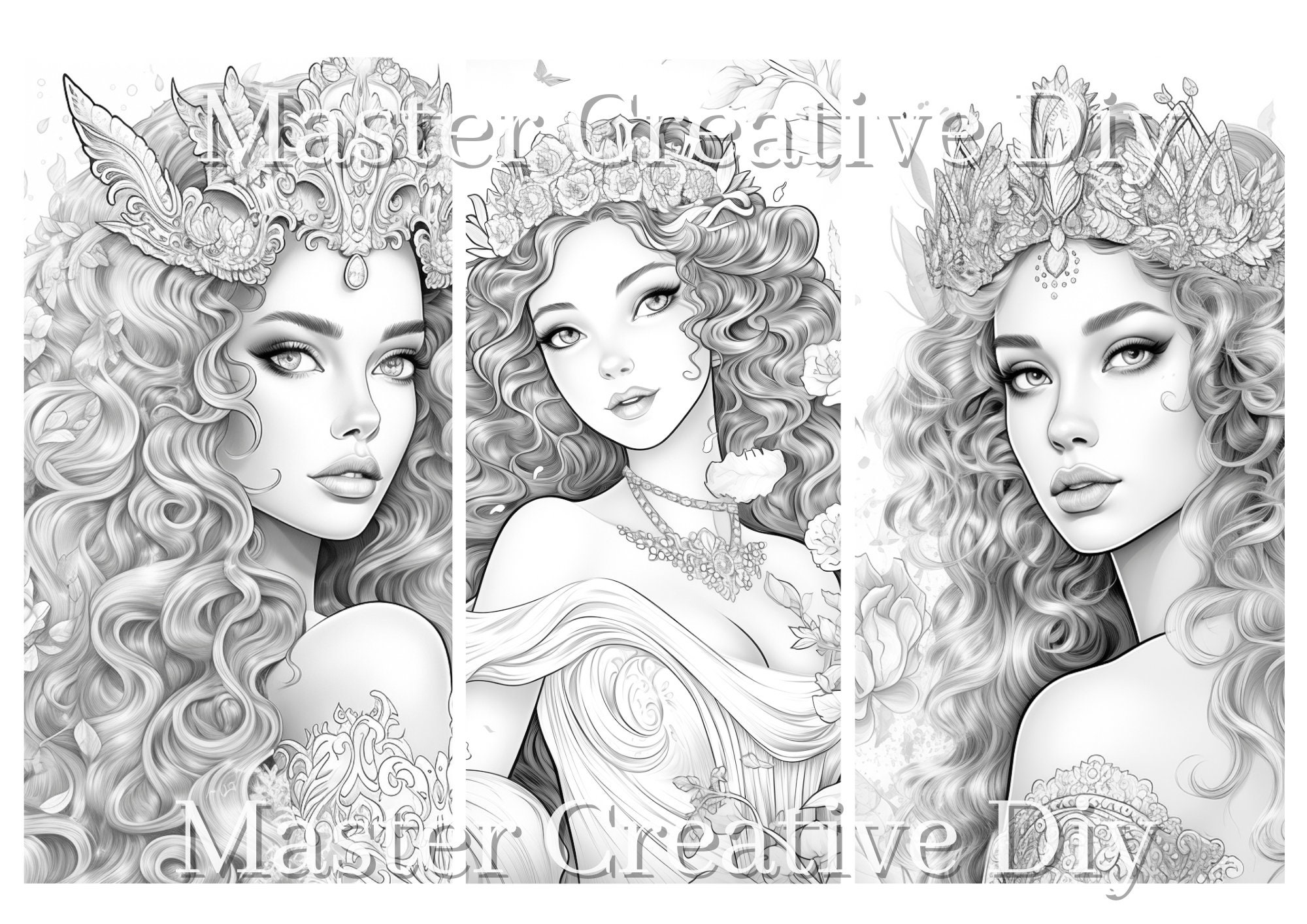 70 Fairy Beautiful Princesscoloring Pages for - Etsy