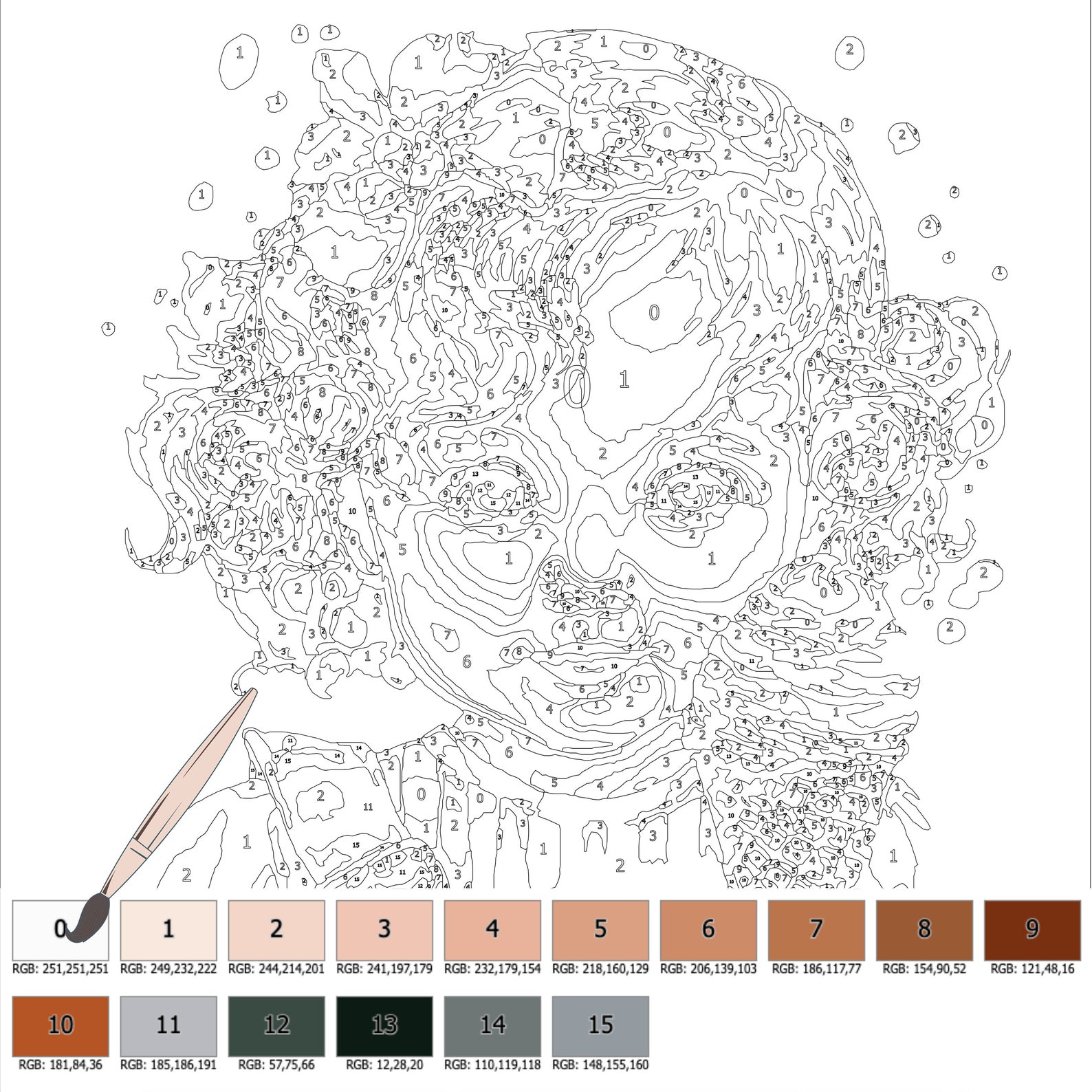 Color by Number for Adult, Cute Baby With Ice Cream, Paint by Number ...