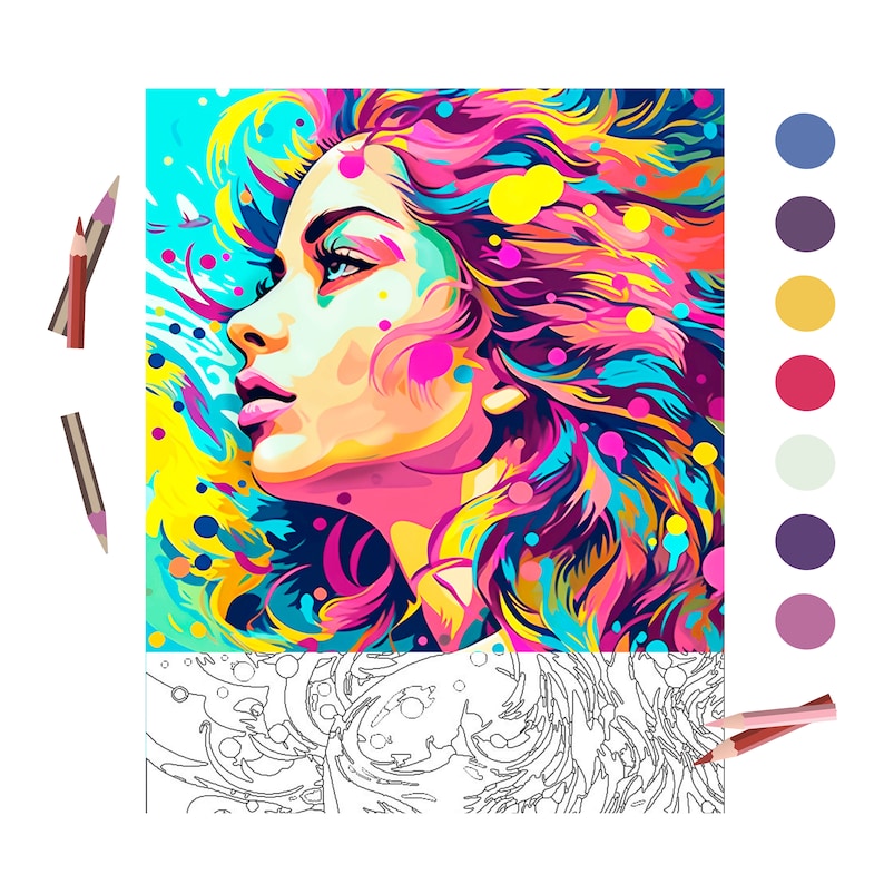 Mandala Woman Coloring Pages for Adult and Kids,printable Coloring Book ...