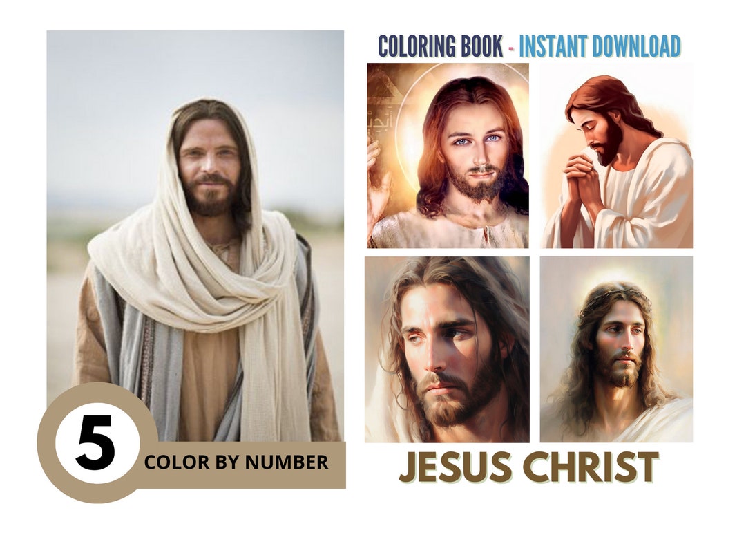 Bundle 5 Jesus Christ to Pray Color by Number for Adult,paint by Number ...