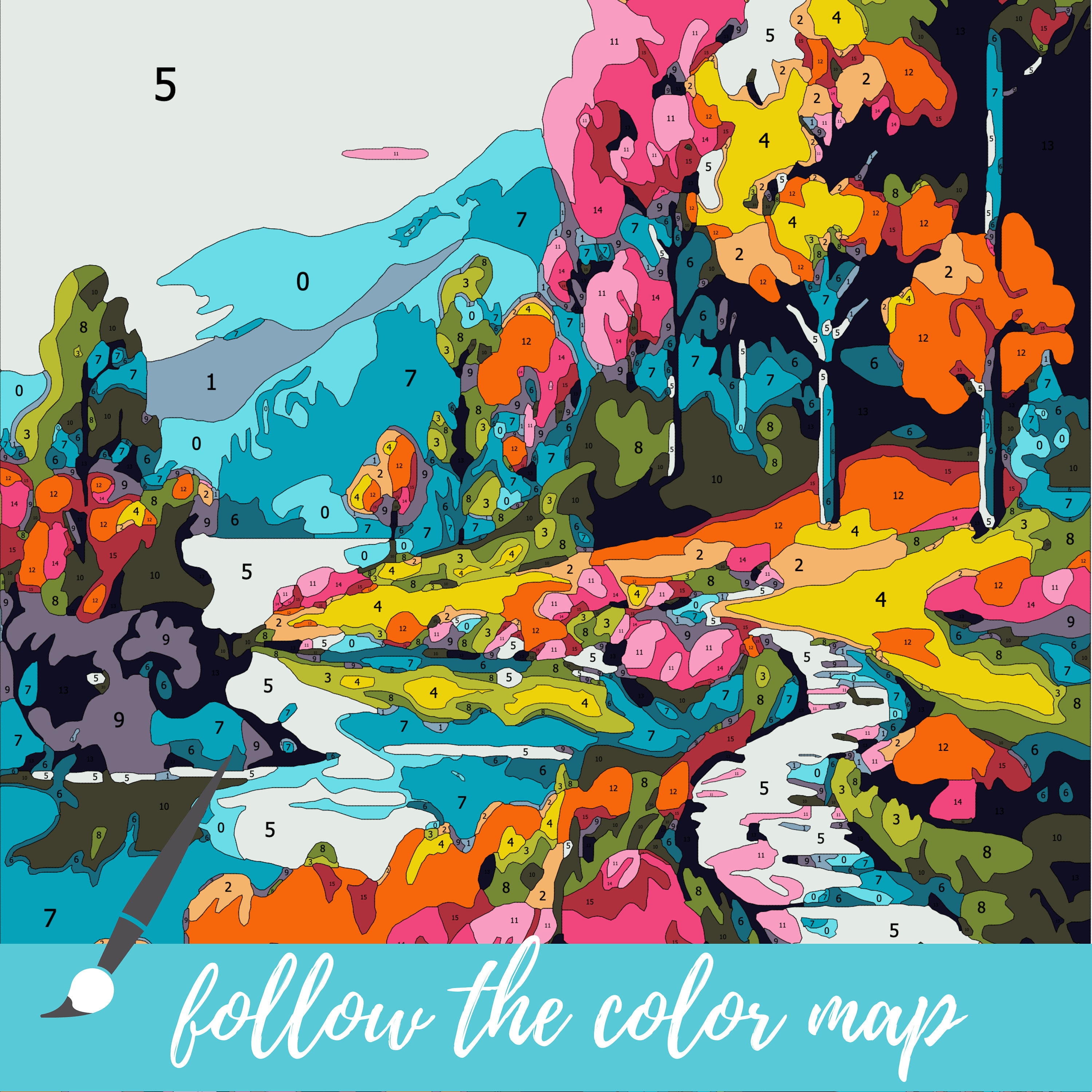 Color by Number for Adult, Paint by Number Printable, Beauty Landscape ...