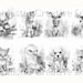 35 Cute Baby Animal Coloring Pages for Adults,grayscale Coloring Book ...