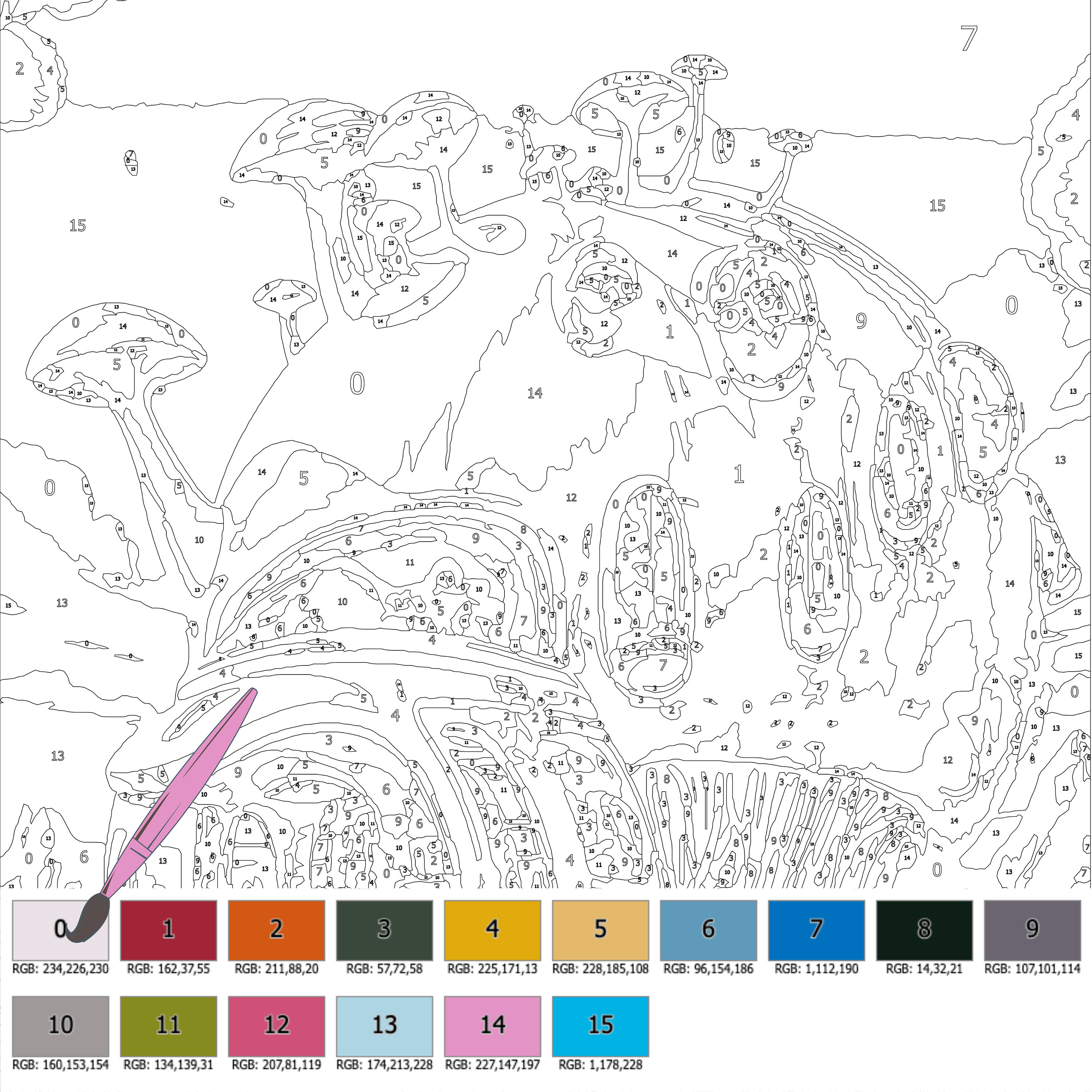 Color by Number for Adult Paint by Number Printablefairy - Etsy