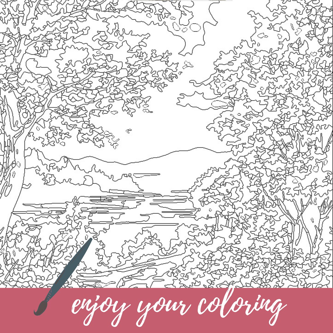 Color by Number for Adult, Paint by Number Printable, Dreamy Path ...