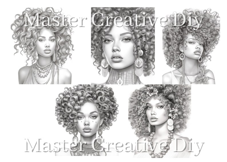 80 Bundle Beautiful Woman Coloring Pages for Adultsgrayscale - Etsy