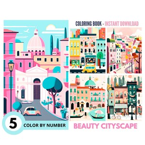 Bundle 30 Color by Number for Adult, Paint by Number Printable ...