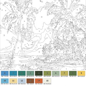 Color by Number for Adult, Paint by Number Printable, Sea Landscape ...