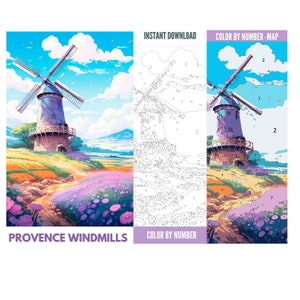 Color by Number for Adult,paint by Number Printable,10 Beauty Landscape ...