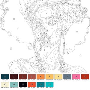 Color by Number for Adult,paint by Number Printable,beautiful Black ...