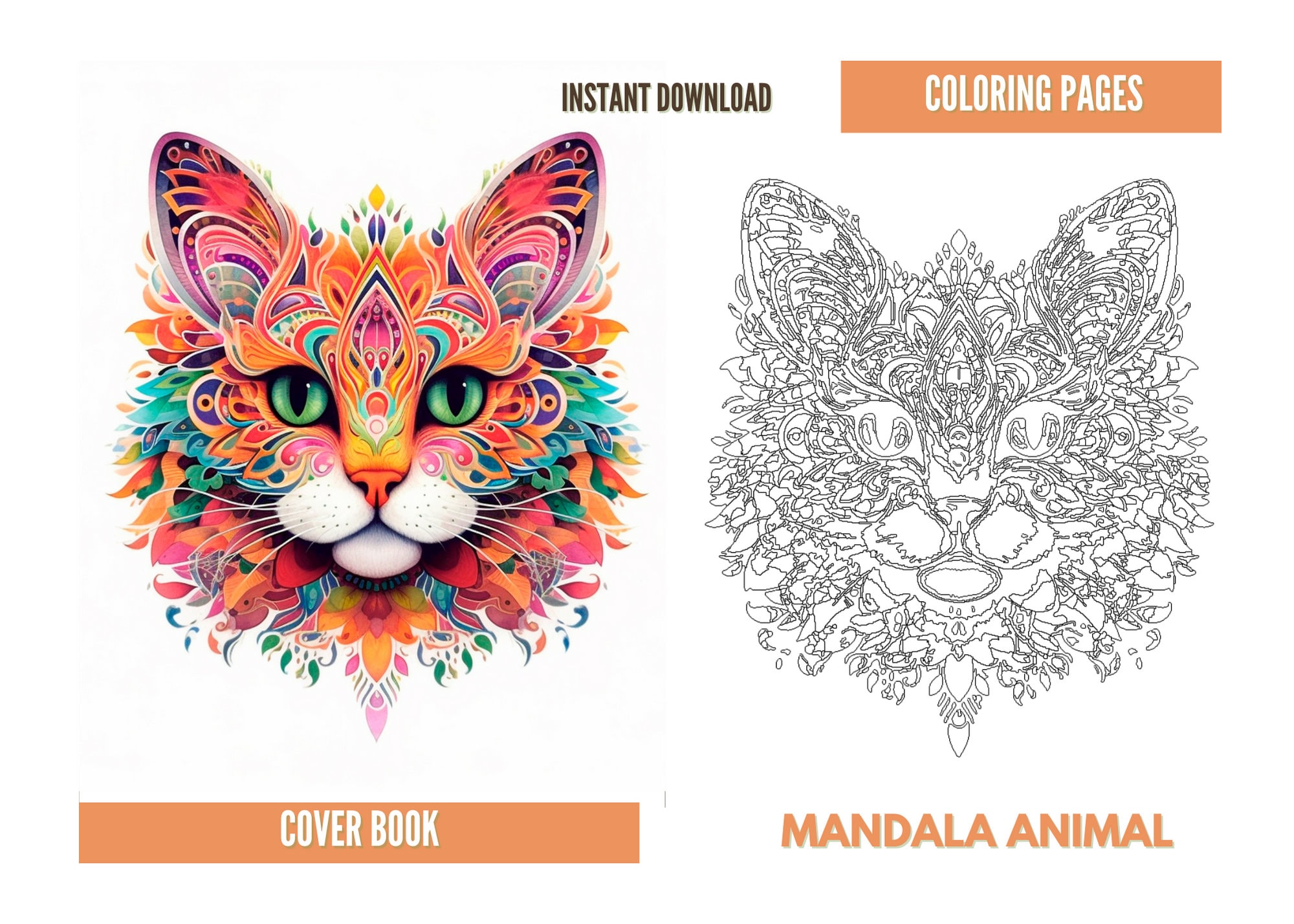 5 Coloring Pages for Adult digital Coloring Book Kids - Etsy
