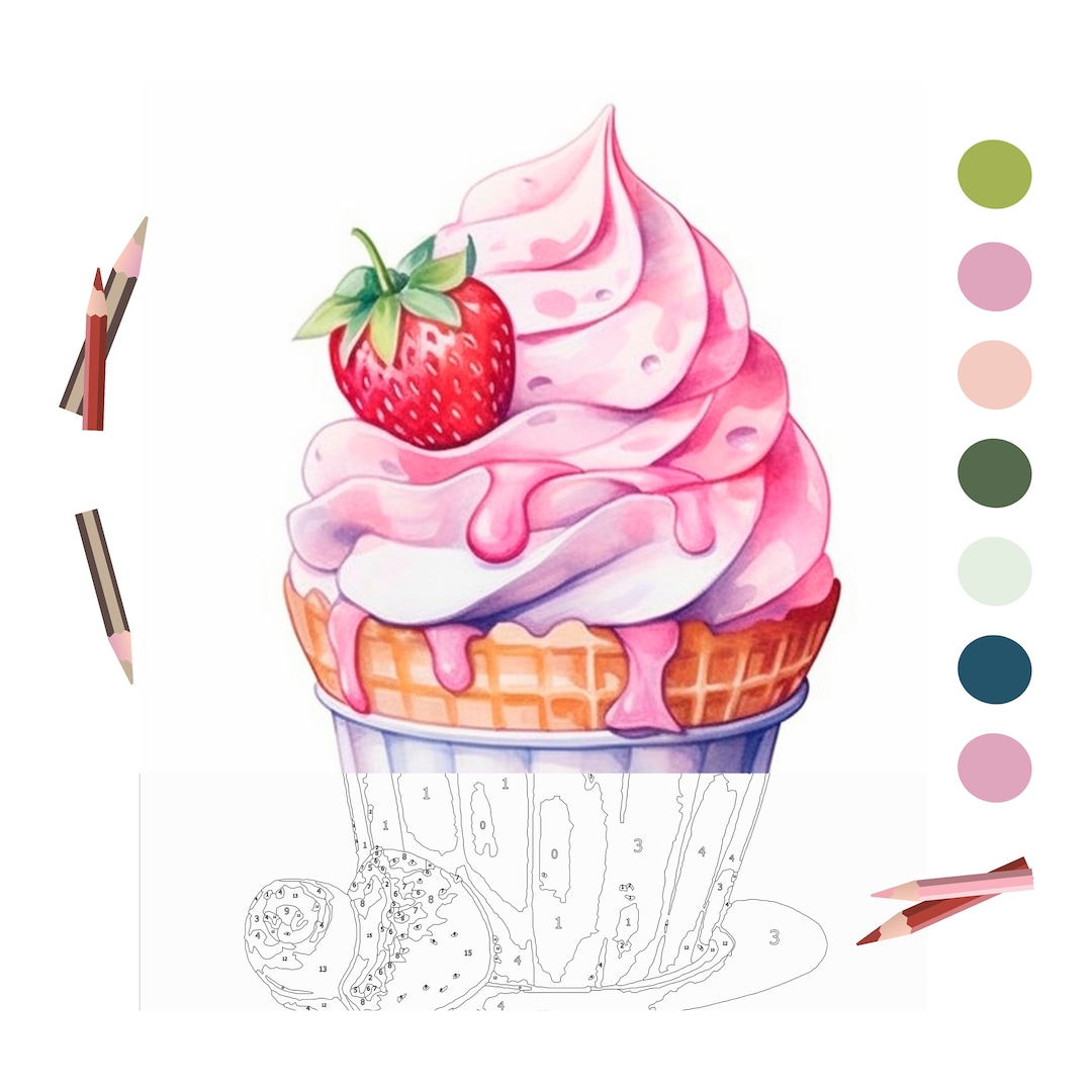Color by Number for Adult,paint by Number Printable, Cakes, Coloring ...