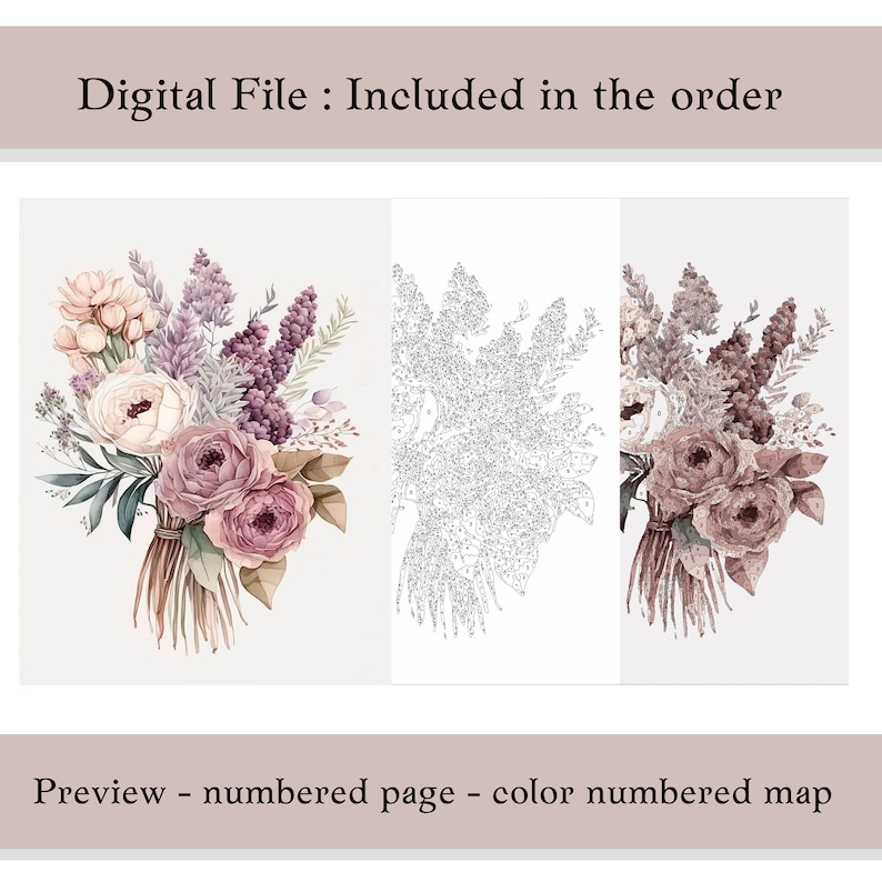 Flower Color by Number for Adult ,paint by Number for Procreate (PDF ...