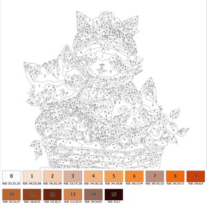 Color by Number for Adult, Paint by Number Printable, Beauty Fall Cats ...