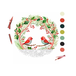 Color by Number for Adult, Paint by Number Printable, Christmas Wreath ...