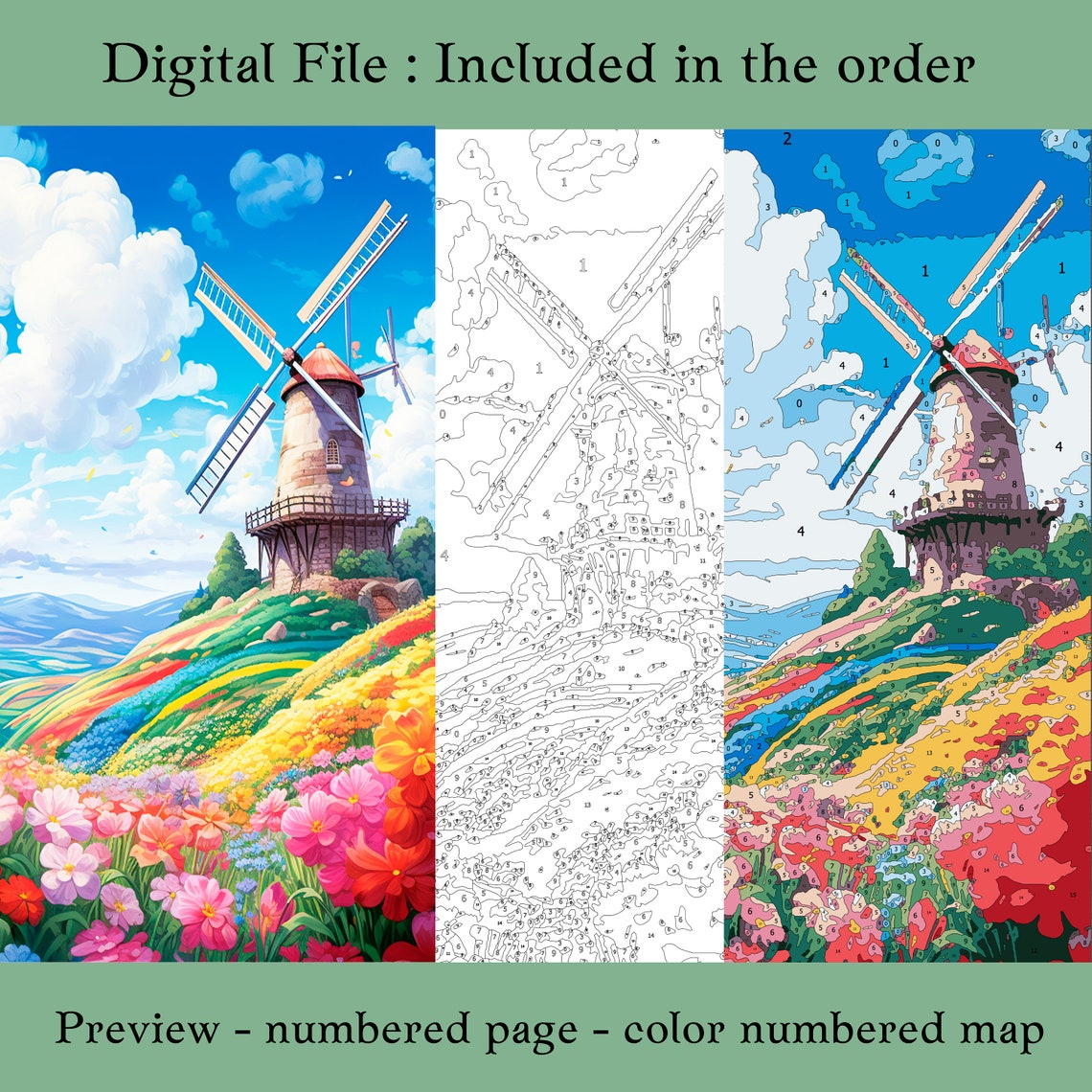 Color by Number for Adult,paint by Number Printable,5 Enchanting ...