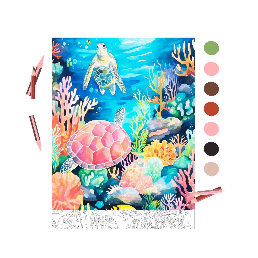 Color by Number for Adult,paint by Number Printable,under the Sea ...