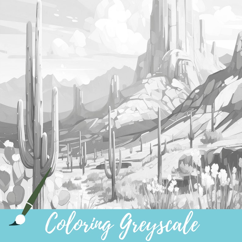 Color by Number for Adult, Paint by Number Printable, Desert Landscape ...