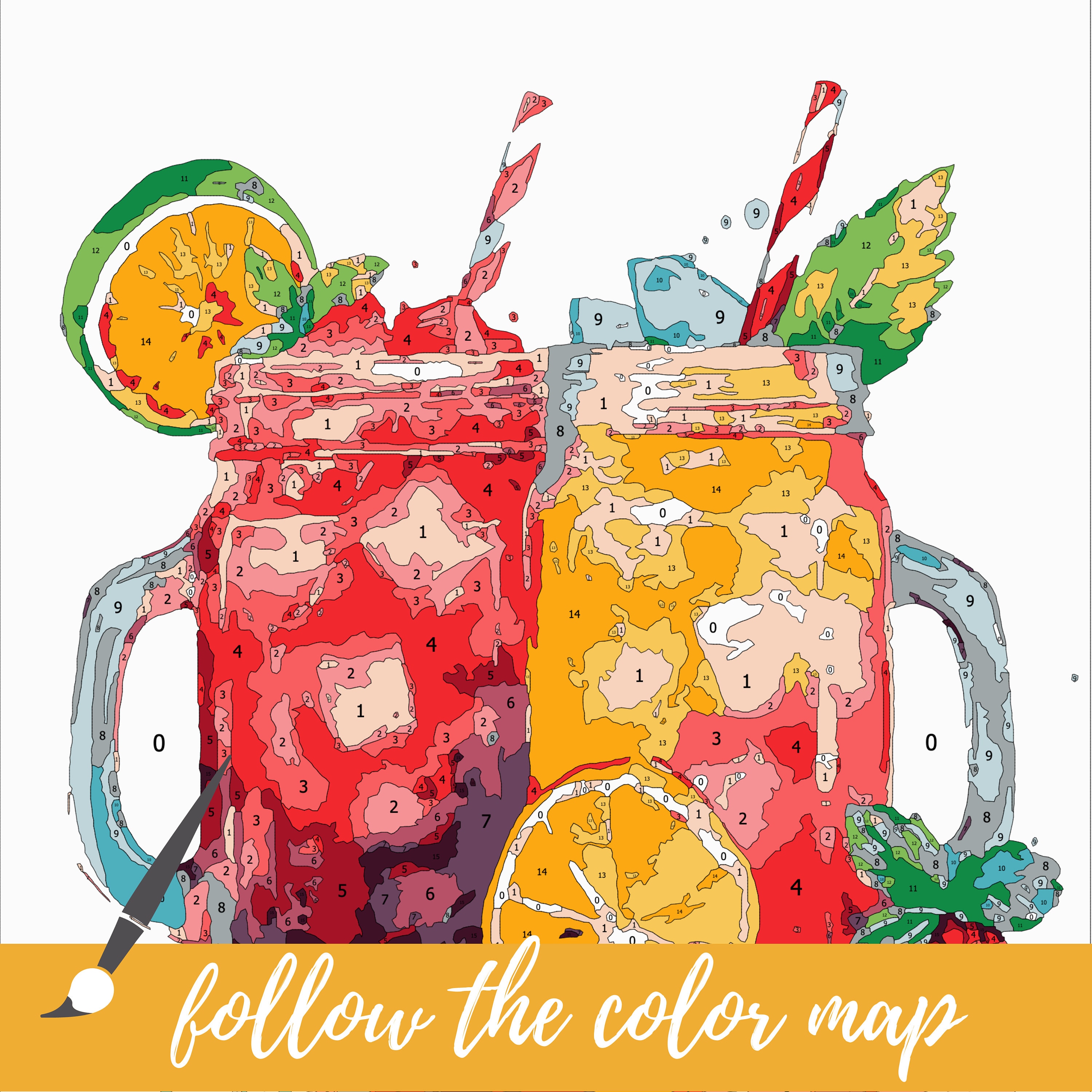 Color by Number for Adult,paint by Number Printable, Cocktails ...