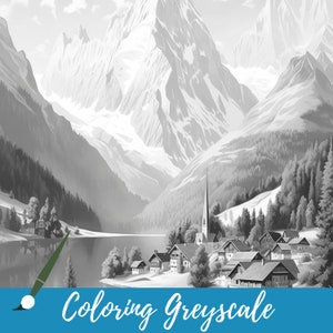 Color by Number for Adult, Paint by Number Printable, Mountain Scenery ...