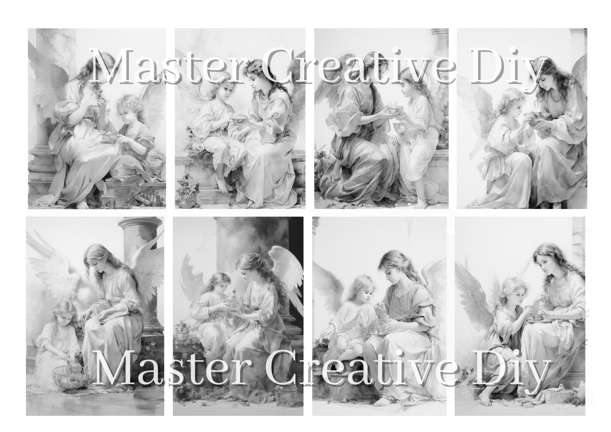 30 Beautiful Guardian Angel Coloring Book Printable Coloring - Etsy