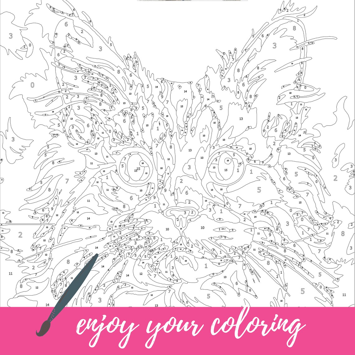 Color by Number for Adult, Paint by Number Printable,mandala Animal ...