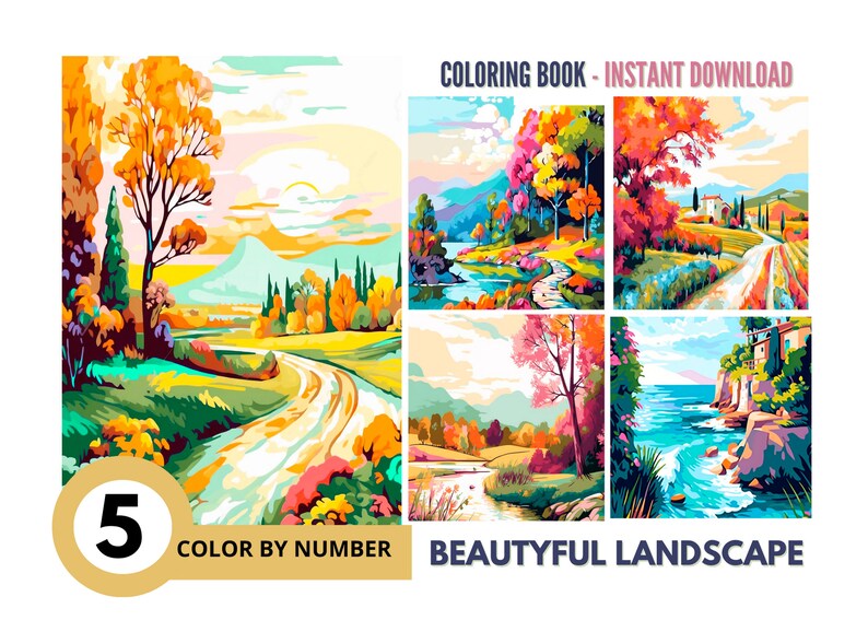 Color by Number for Adult Paint by Number Printable5 Beauty - Etsy
