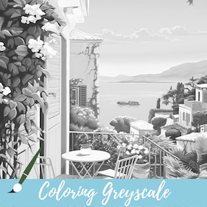 Color by Number for Adult, Paint by Number Printable, Dreamy Balconies ...