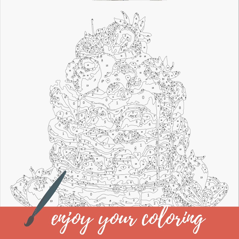 Color by Number for Adult,paint by Number Printable, Cakes, Coloring ...