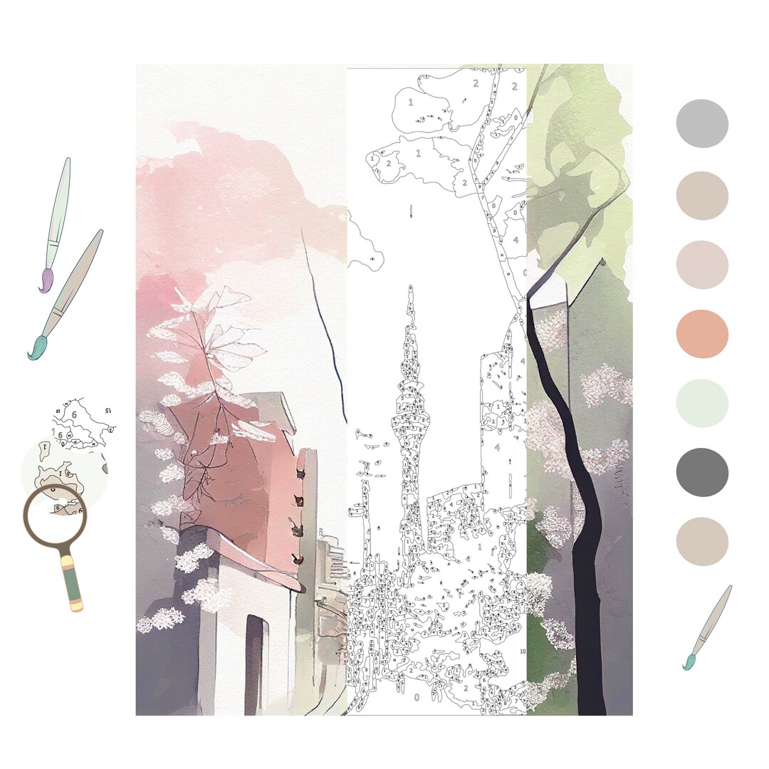 Color by Number Printable,paint by Number Adult,tokyo Cityscape,jo ...
