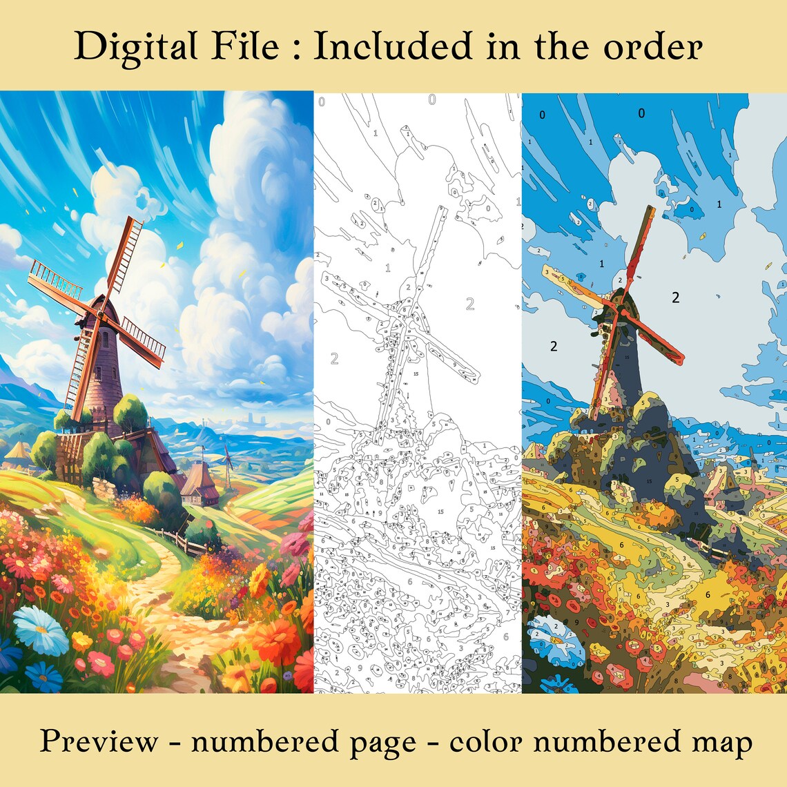 Color by Number for Adult,paint by Number Printable,5 Enchanting ...