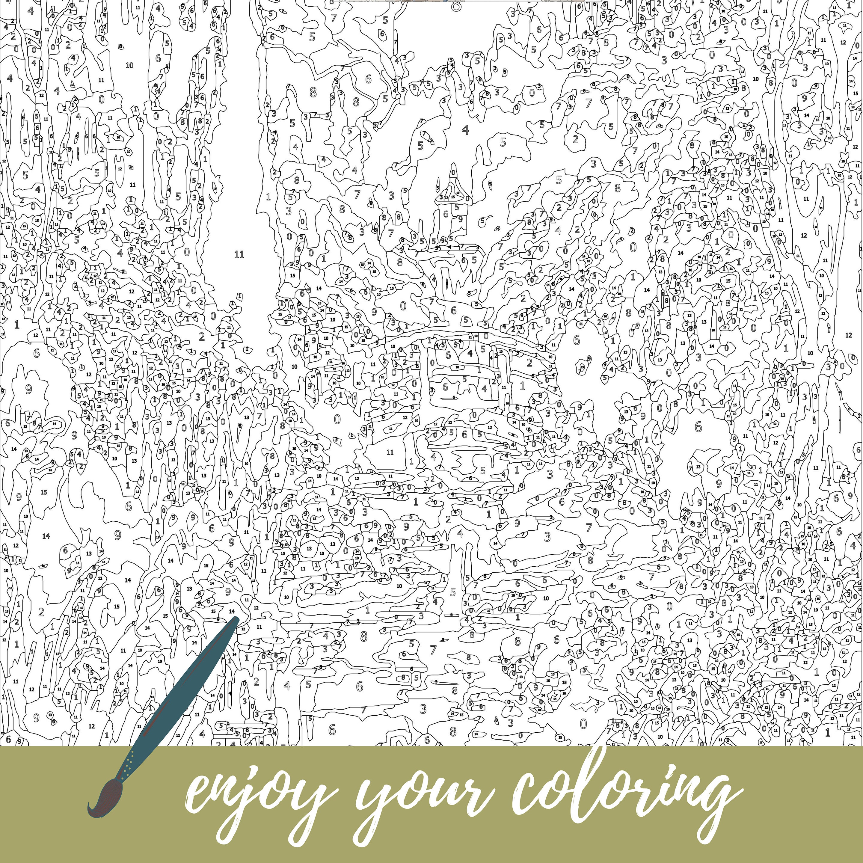 Color by Number for Adult, Paint by Number Printable, Enchanted Gardens ...