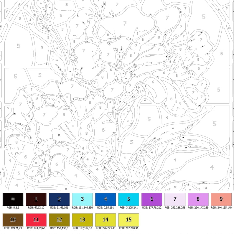 Color by Number for Adultpaint by Number Printable Stained - Etsy