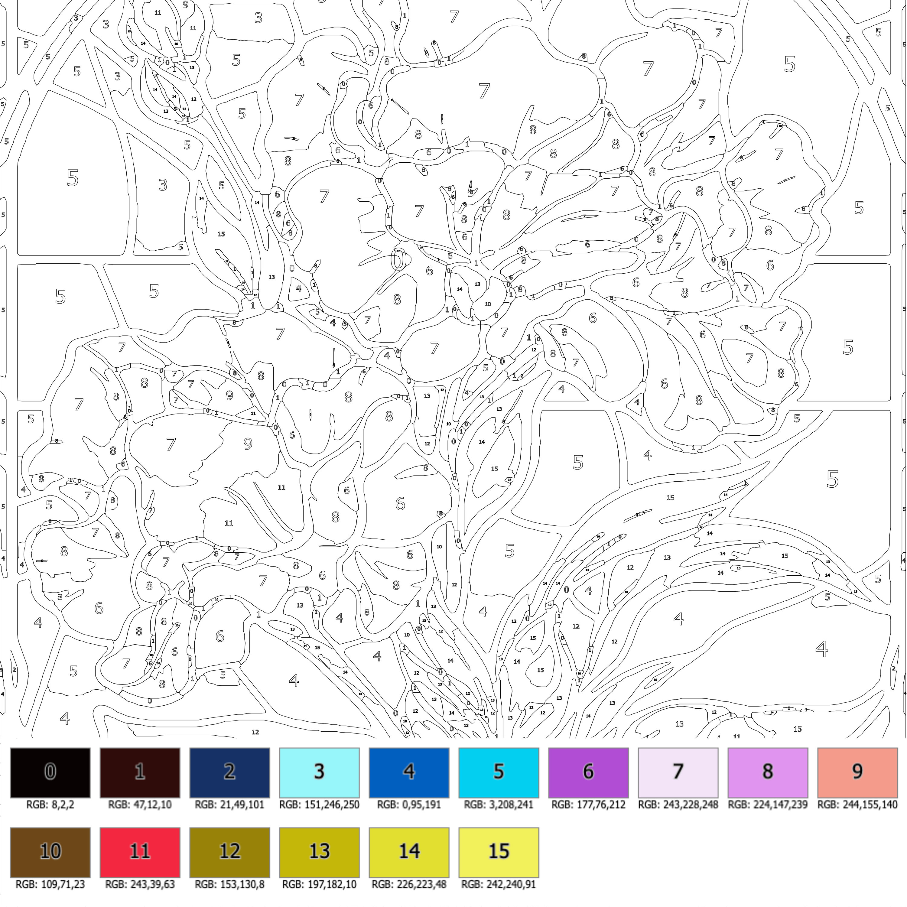 Color by Number for Adultpaint by Number Printable Stained - Etsy