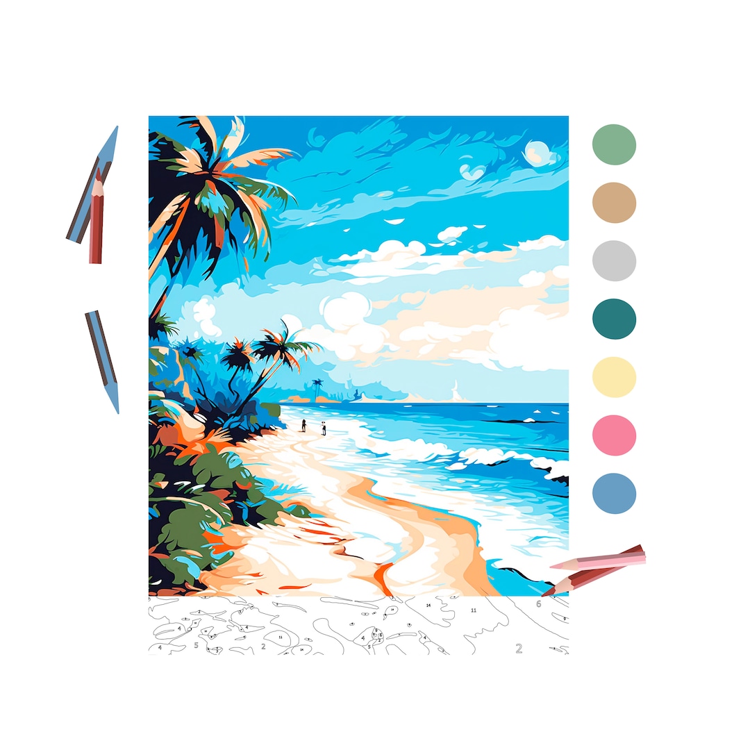 Color by Number for Adult, Paint by Number Printable, Sea Landscape ...