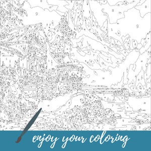 Color by Number for Adult, Paint by Number Printable,mountain Landscape ...