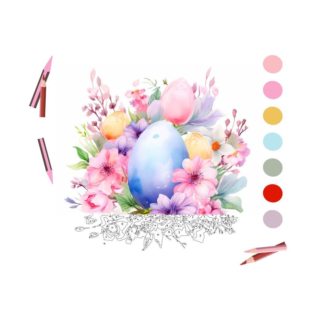 Color by Number for Adult, Paint by Number Printable,easter Decoration ...