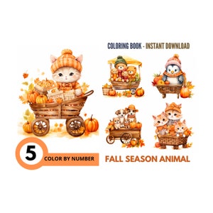 Color by Number for Adult,paint by Number Printable,20 Fall Season ...
