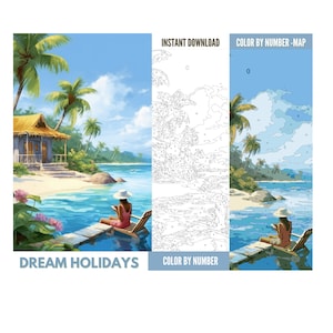 Bundle 30 Color by Number for Adult, Paint by Number Printable,coloring ...