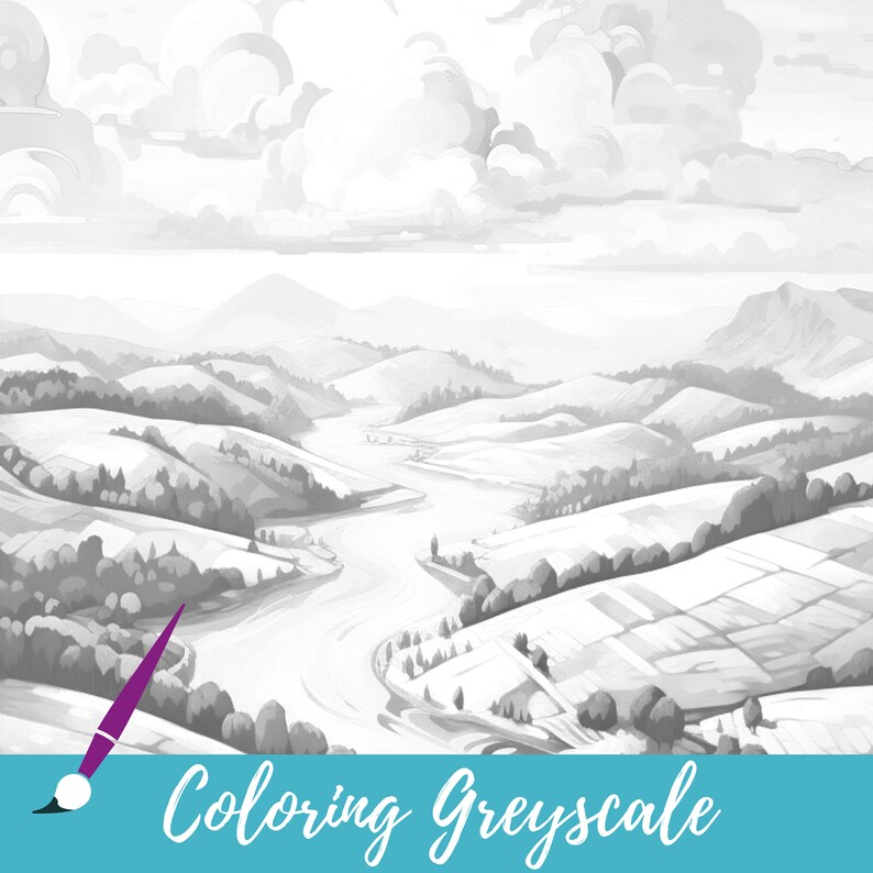 Hills Landscape Color by Number for Adult ,paint by Number for ...