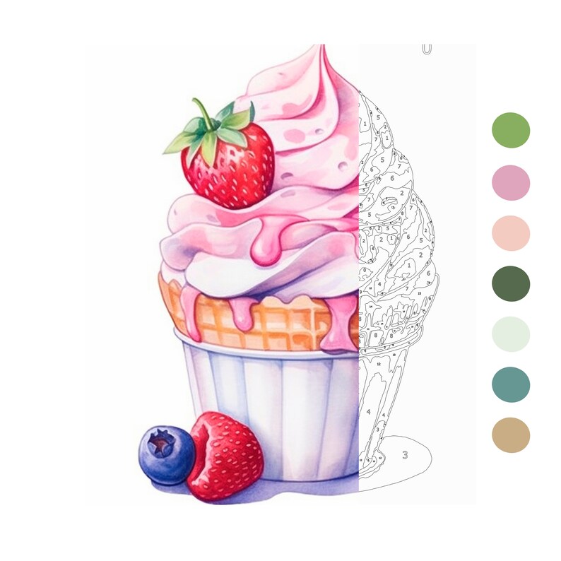 Color by Number for Adult,paint by Number Printable, Cakes, Coloring ...