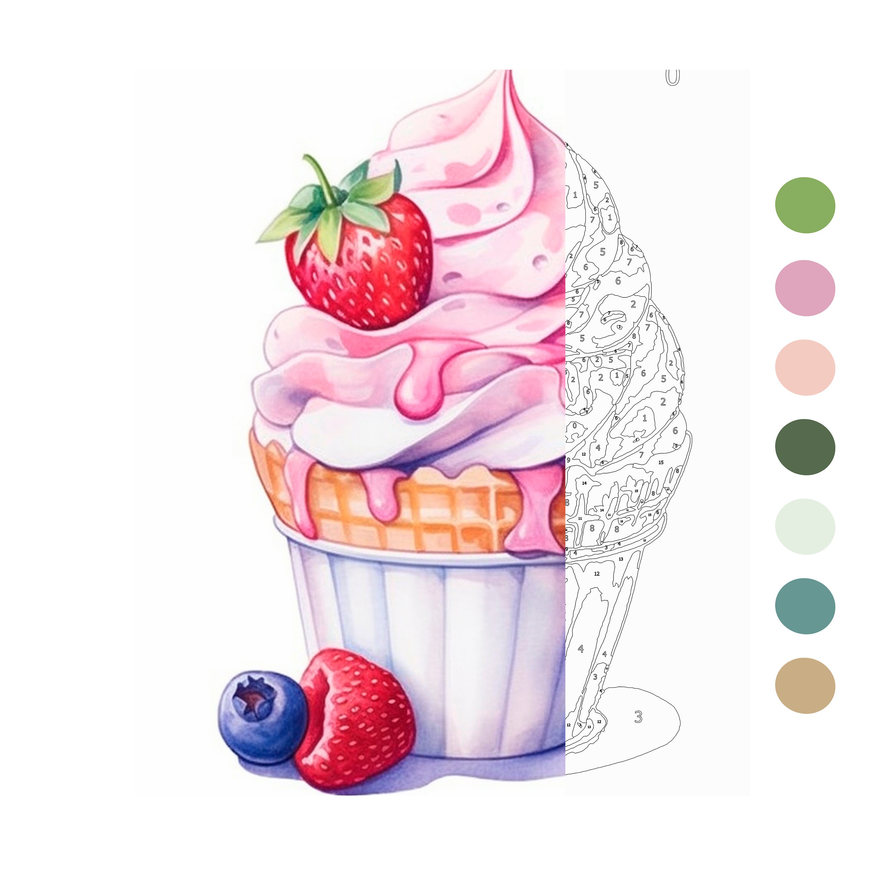 Color by Number for Adultpaint by Number Printable Cakes - Etsy