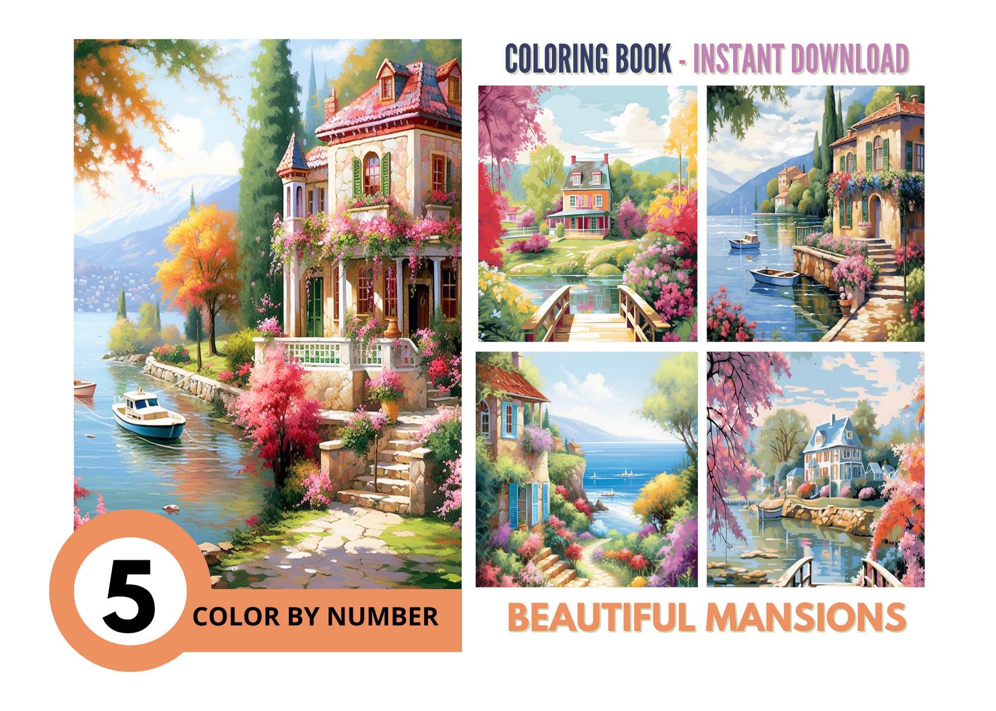 Bundle 40 Color by Number for Adult Paint by Number - Etsy