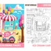 Beautiful Ice Cream Cart Coloring Pages for Adults, Grayscale Coloring ...