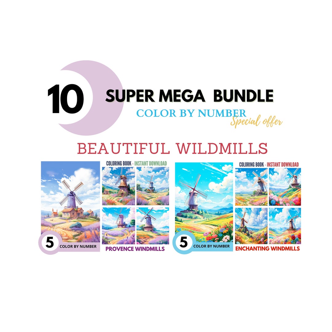 Color by Number for Adult, Paint by Number Printable,10 Enchanted ...