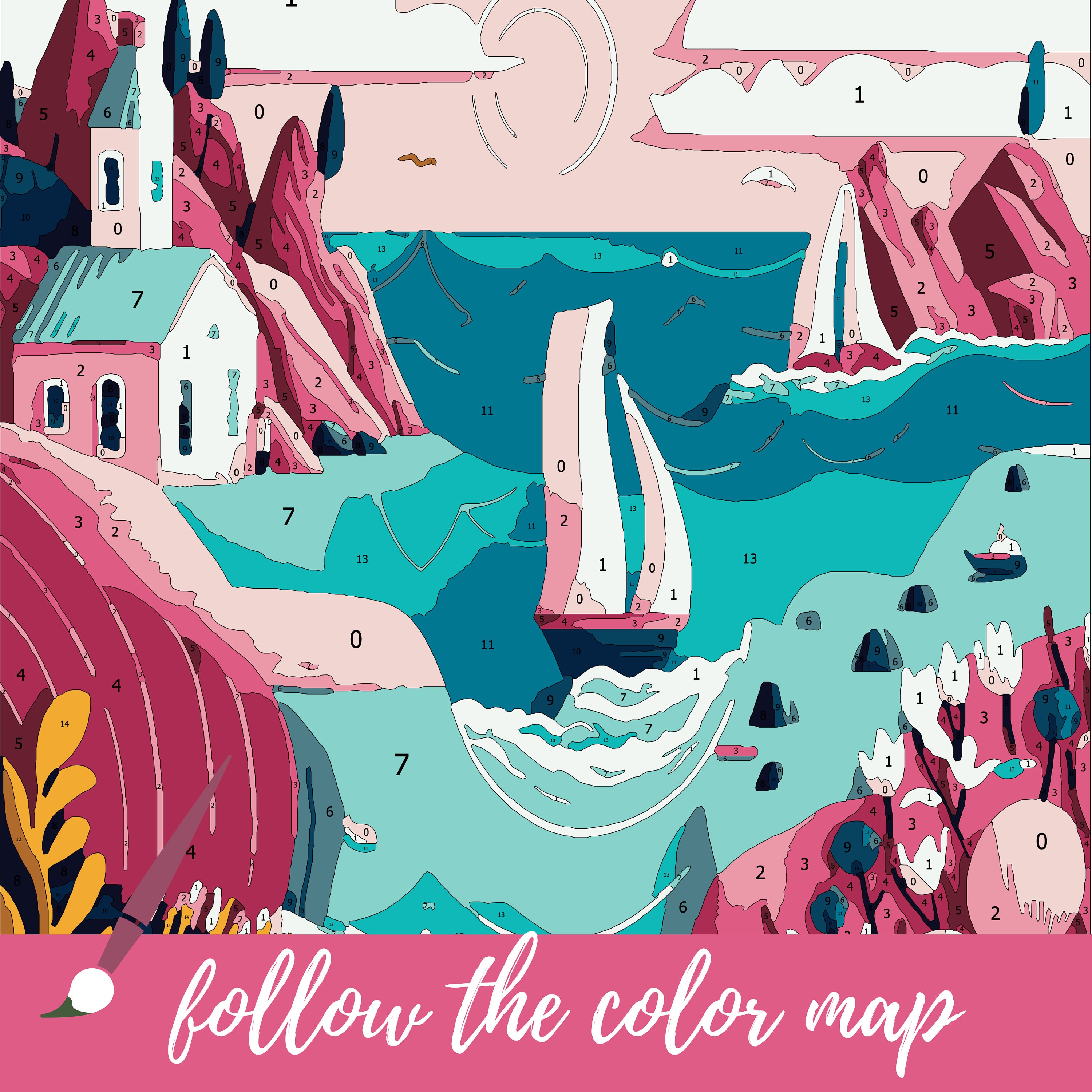 Color by Number for Adult,paint by Number Printable,sea Landscape ...