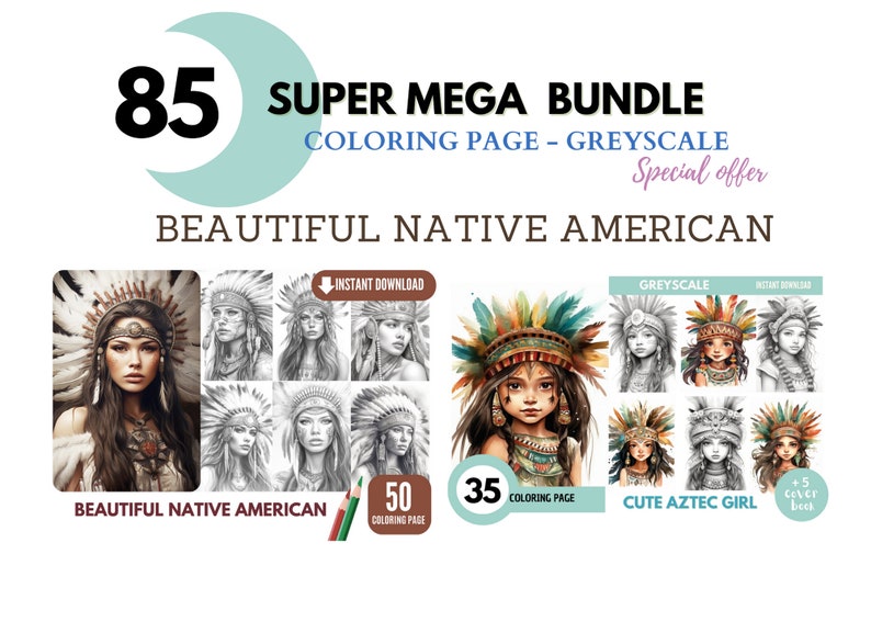 85 Beautiful Native American,coloring Pages for Adults,grayscale ...