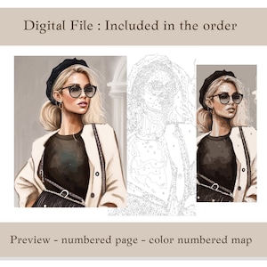 Bundle 5 Beautiful Woman Color by Number for Adult,paint by Number ...