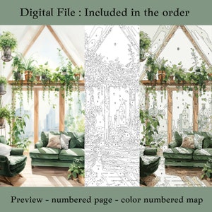 Color by Number for Adult, Paint by Number Printable,modern Living Room ...